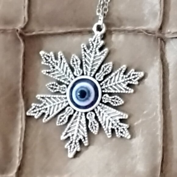 Jewelry | Evil Eye Necklace Snowflake Charm Good Luck Protection ...